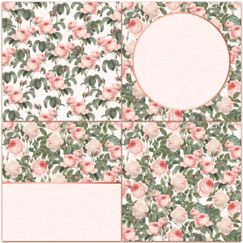 Digital Paper With Roses Floral Digital Paper Clipart Rose | Etsy