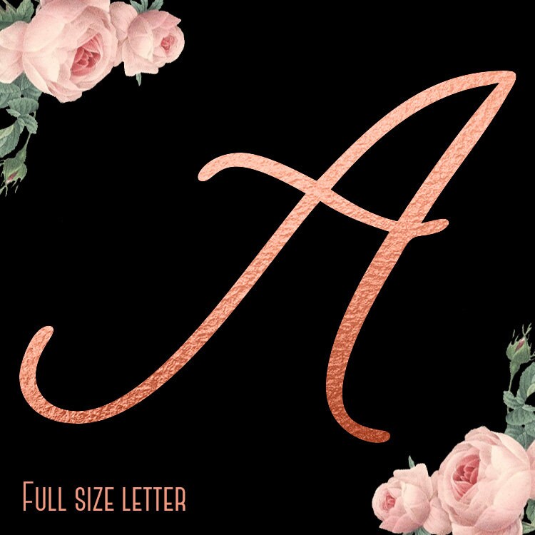 Rose Gold Alphabet Clipart Rose Gold Foil Alphabet Rose Gold - Etsy