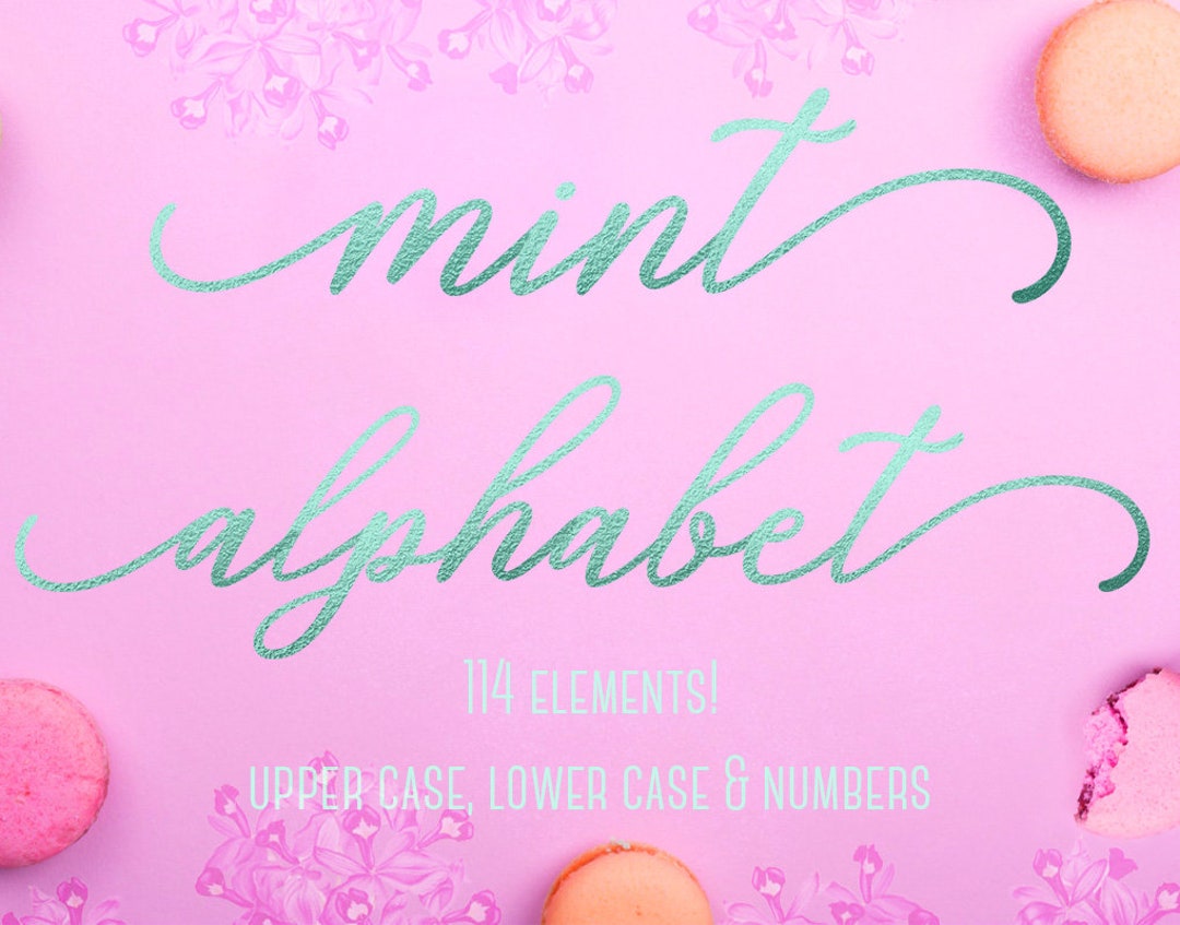 Mint Alphabet Clipart, Font Clipart, Mint Green Foil Alphabet, Mint ...