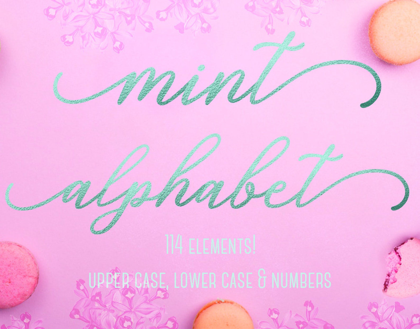Mint Alphabet Clipart Font Clipart Mint Green Foil Alphabet - Etsy