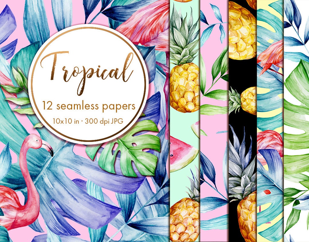 Tropical Seamless Digital Paper, Floral Seamless Background, Seamless ...