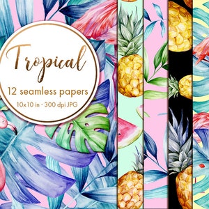 Tropical Seamless Digital Paper, Floral Seamless Background, Seamless ...