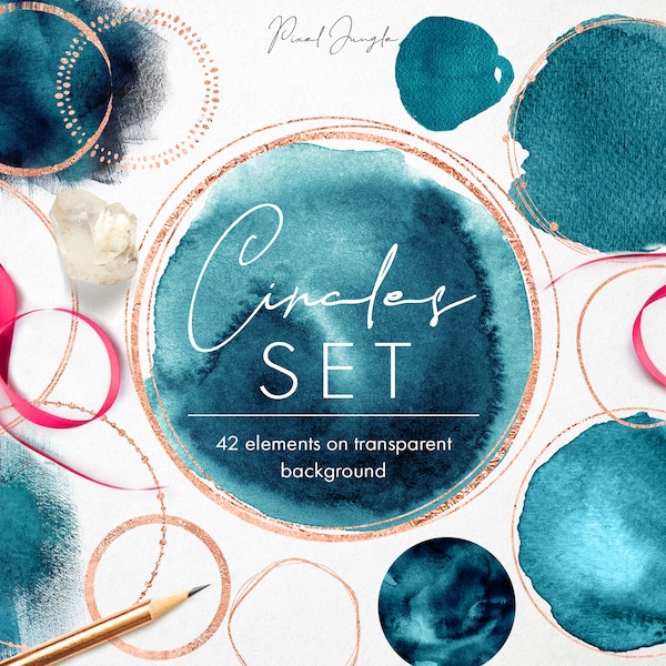 Watercolor Circles - Etsy