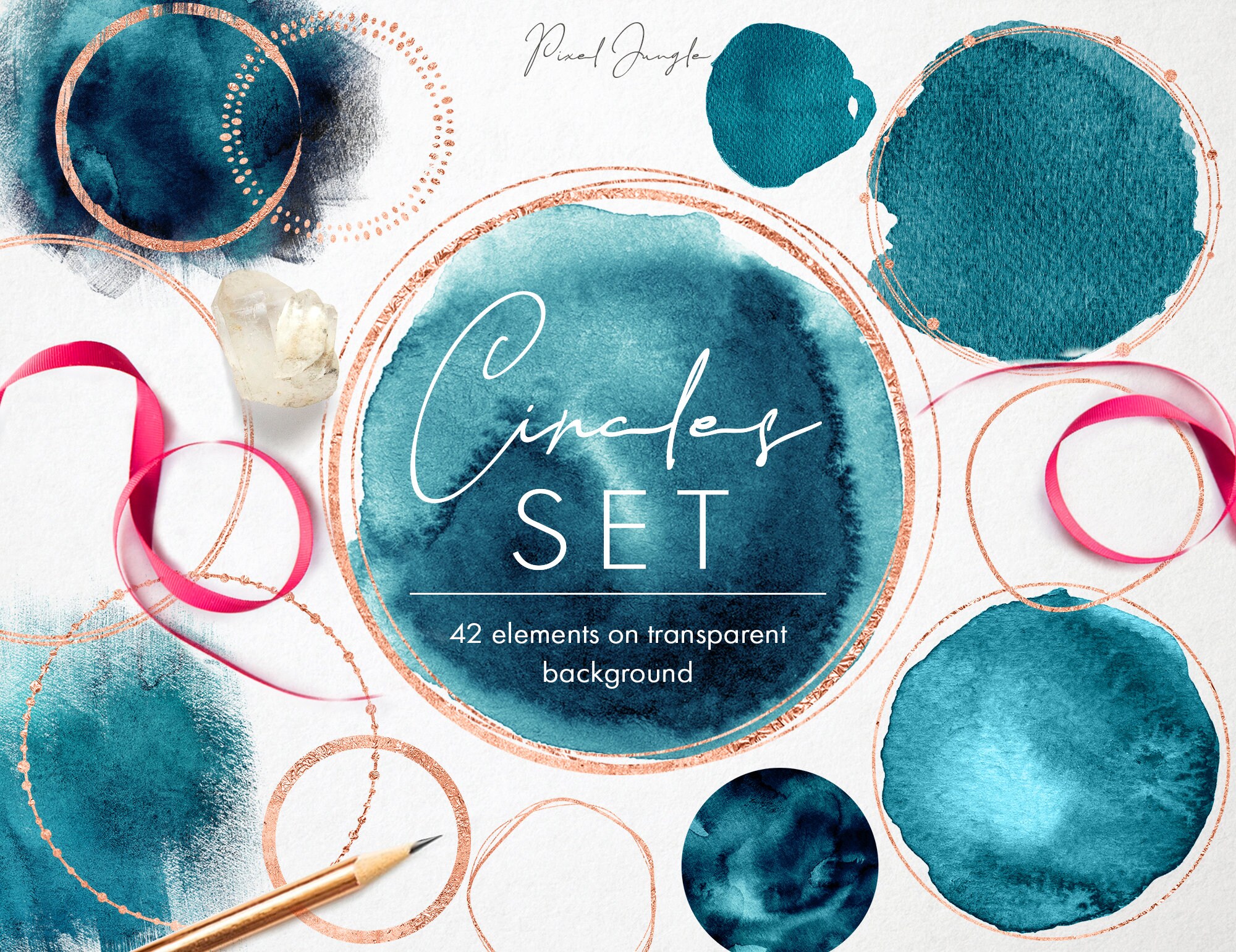 Watercolor Circles for Logo Rose Gold Circles for Logo Rose - Etsy