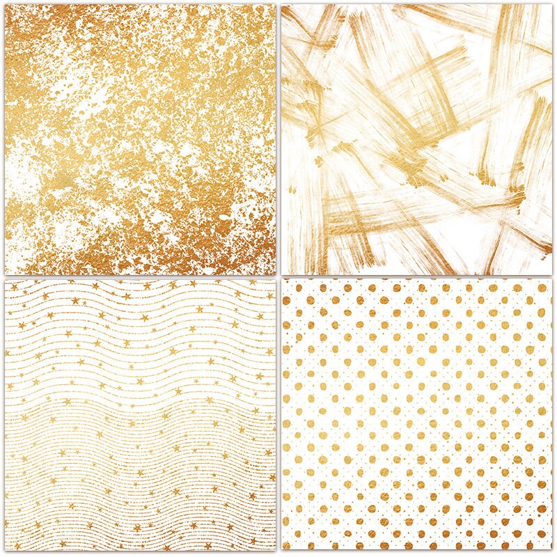 Gold and White Abstract Textures Gold Digital Paper Gold | Etsy