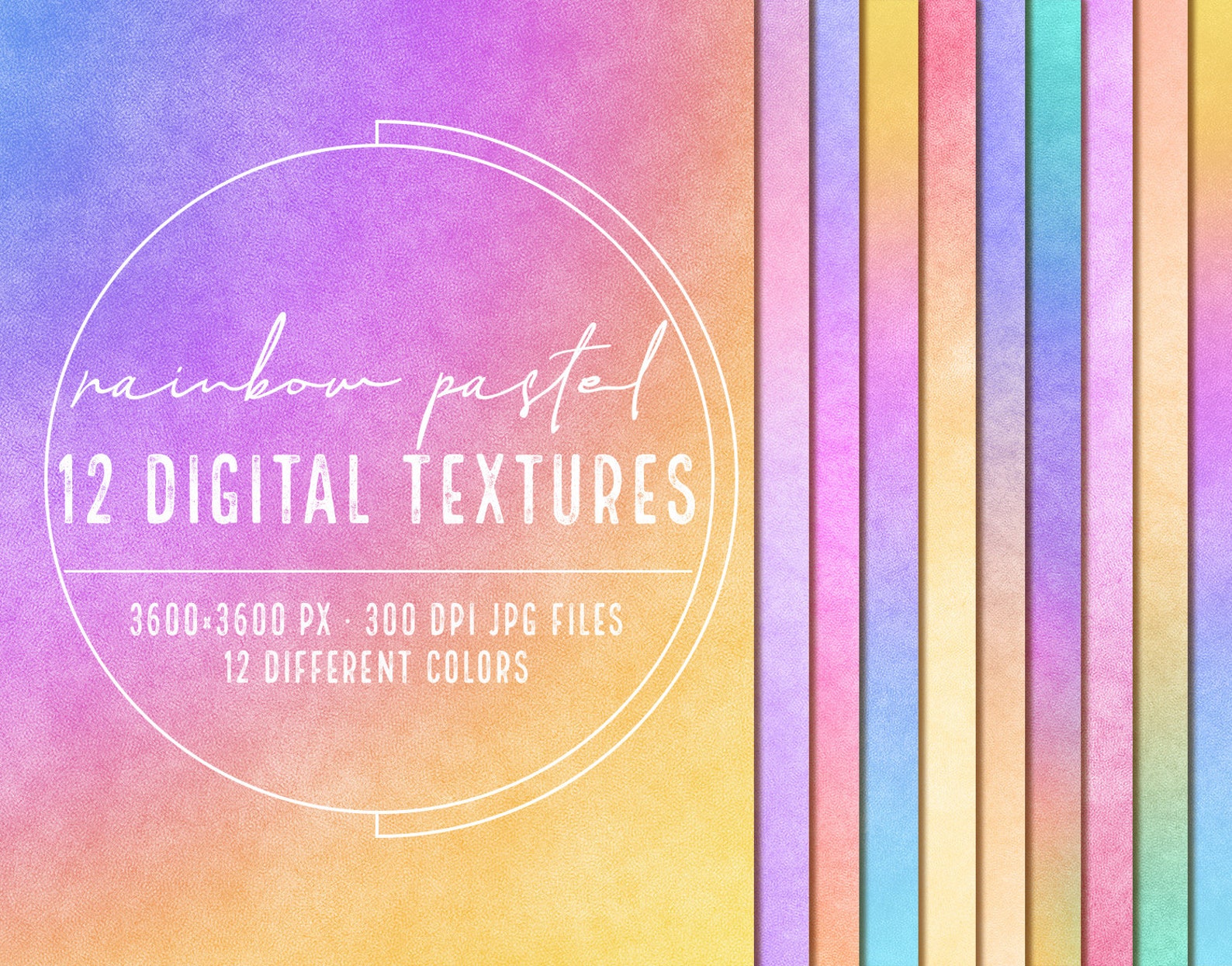 Pastel Rainbow Digital Paper Pack Rainbow Ombre Paper - Etsy