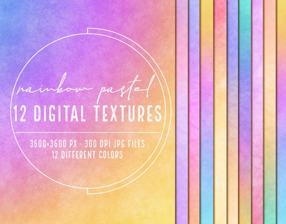 Pastel Rainbow Digital Paper Pack Rainbow Ombre Paper - Etsy