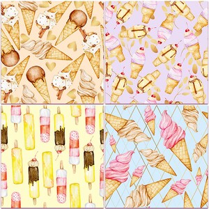 Ice Cream Seamless Digital Paper, Seamless Background, Seamless Paper ...