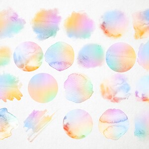 Gold Circles With Rainbow Watercolor, Watercolor Circles for Logo ...
