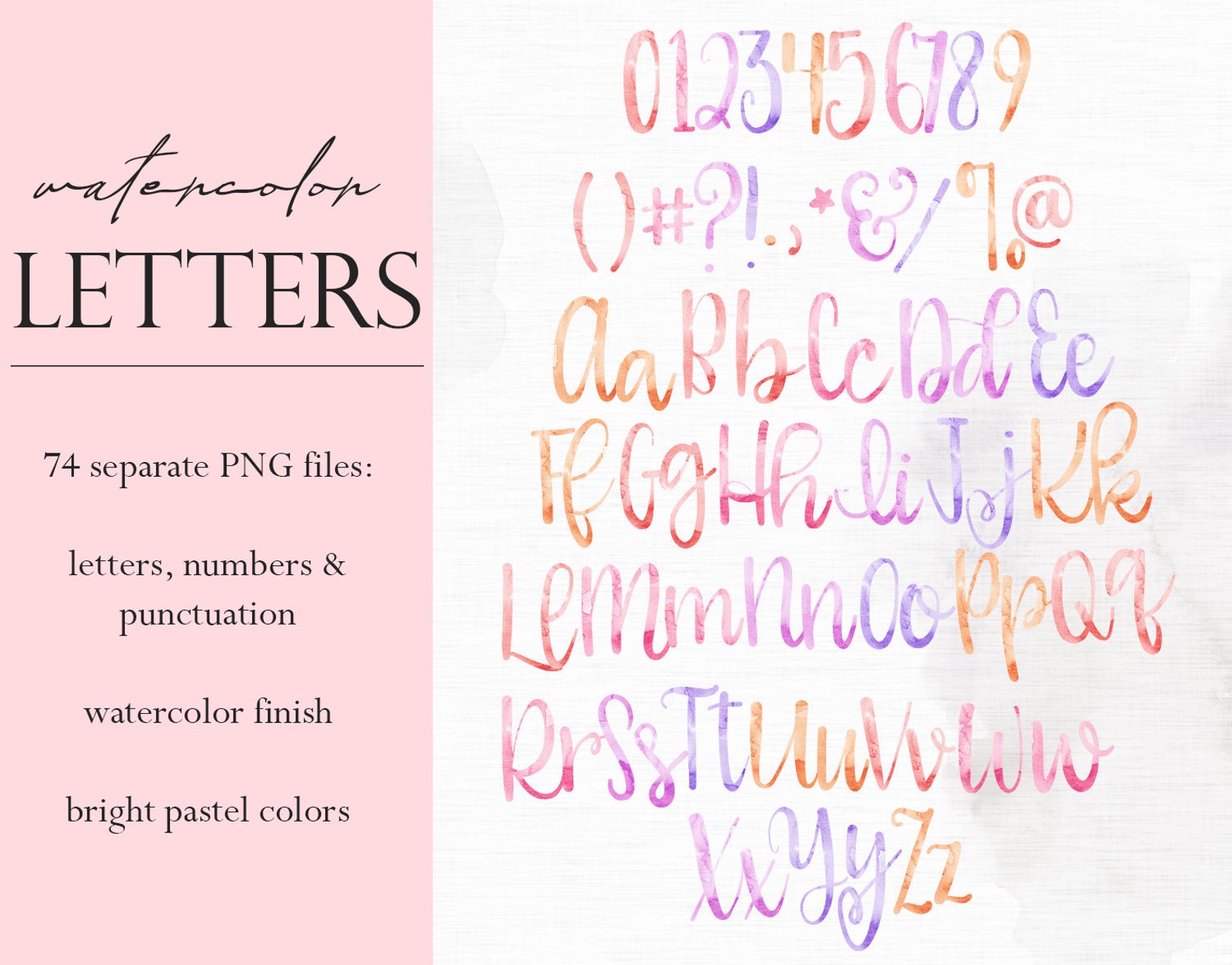 Watercolor Letters Clipart Watercolor Alphabet Clipart Font - Etsy