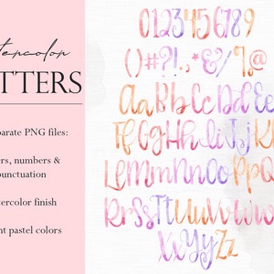 Watercolor Letters Clipart, Watercolor Alphabet Clipart, Font Clipart ...