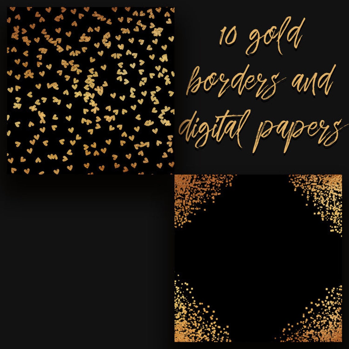 Gold Abstract Paper Pack Gold Textures Gold Background - Etsy