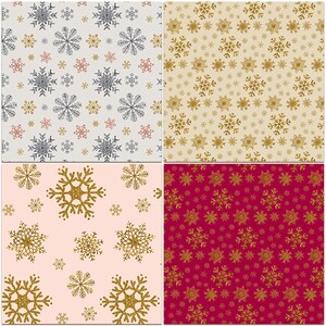 Snowflake Digital Paper Clipart, Christmas Paper Pack, Christmas ...