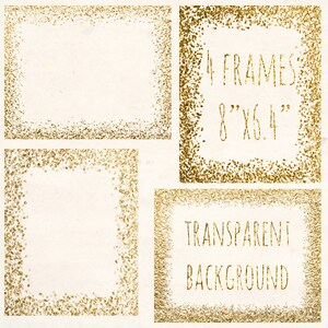 8 Gold Confetti Frames, Clip Art Set, Gold Foil Confetti, Sparkly ...