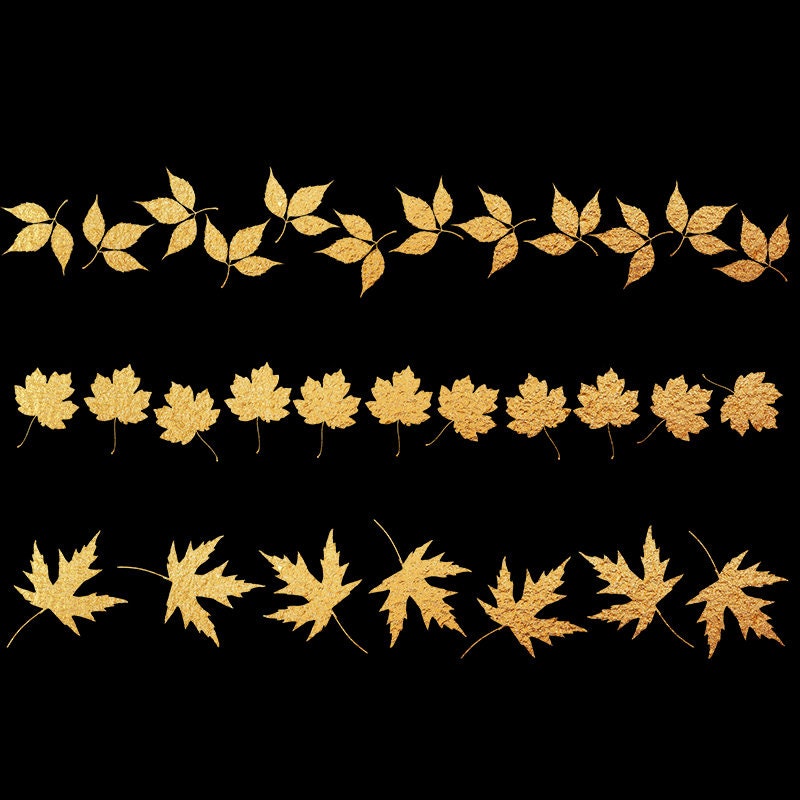 Gold Leaf Overlays Gold Leaves Clipart Autumn Leaves Clip - Etsy