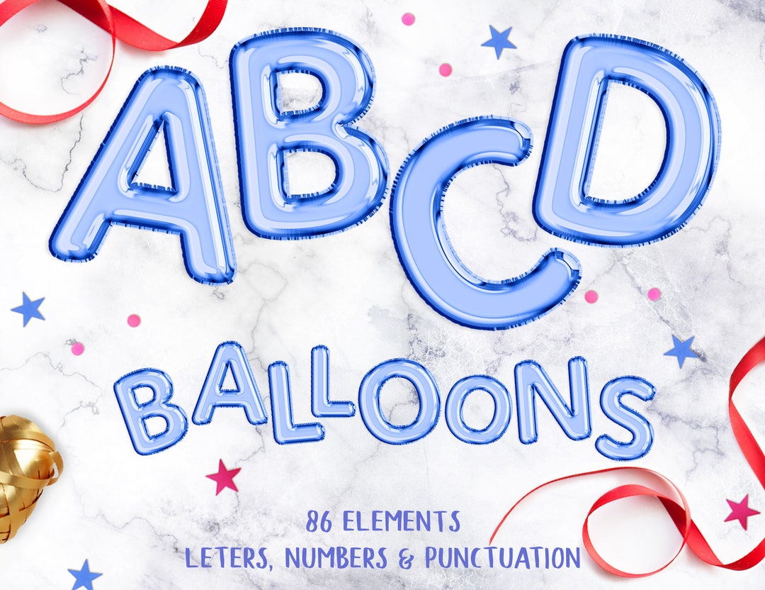 Royal Blue Balloon Letters Clipart: Alphabet PNG (digital Download) - Etsy