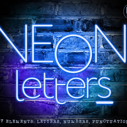 Neon Alphabet Clipart Neon Letters Clipart Digital Neon - Etsy