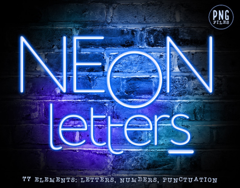 Neon Alphabet Clipart Neon Letters Clipart Digital Neon - Etsy Denmark