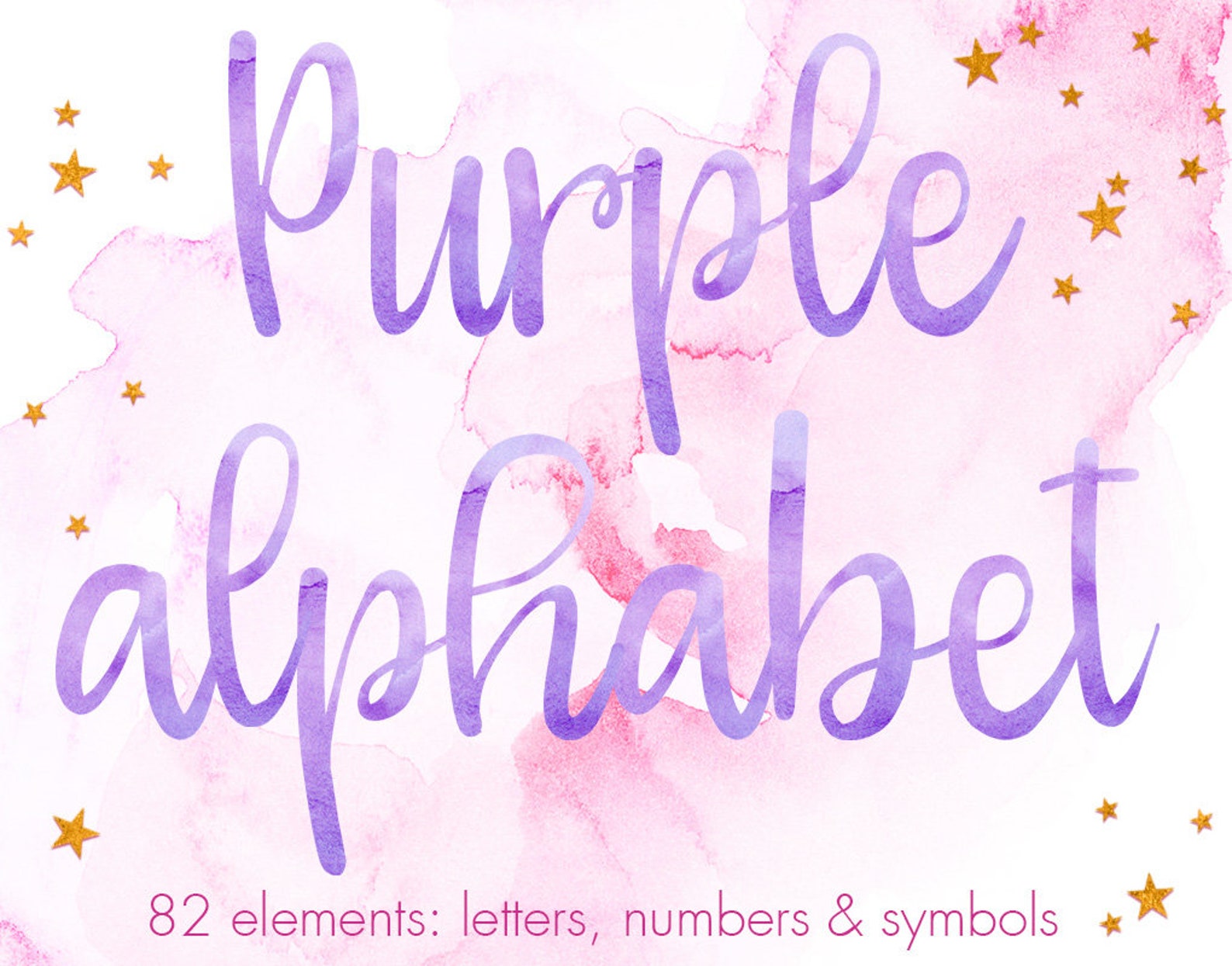 Purple Watercolor Alphabet Clipart, Watercolor Letters Clipart, Purple ...
