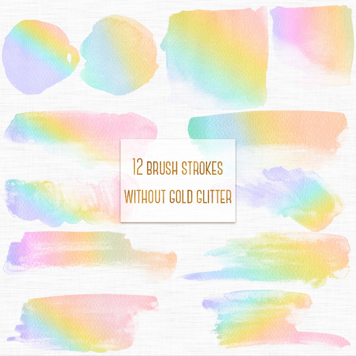 Watercolor Brush Strokes Clipart Gold Glitter Brush Strokes - Etsy