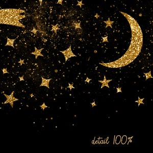 Gold Stardust Clipart, Gold Stars Clipart, Magic Dust, Star Overlays ...