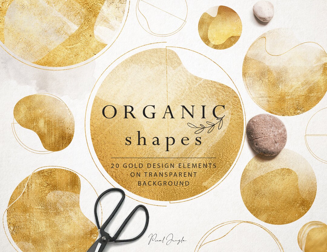 Gold Design Elements Clipart, Organic Design Elements for Logo ...