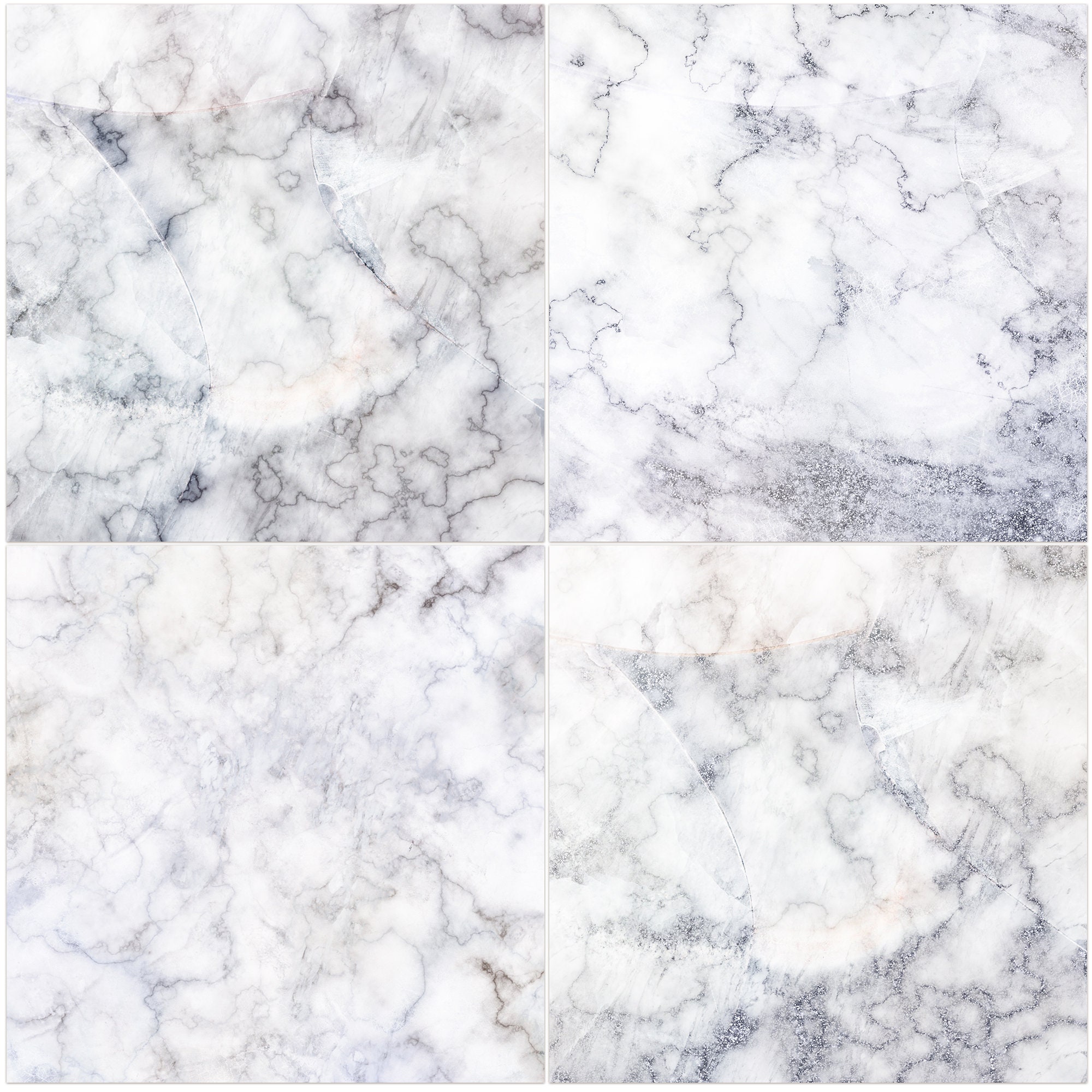 White marble digital papers Marble with silver glitter | Etsy