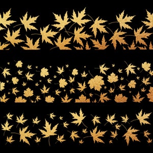Gold Leaf Overlays, Gold Leaves Clipart, Autumn Leaves Clip Art, Fall ...