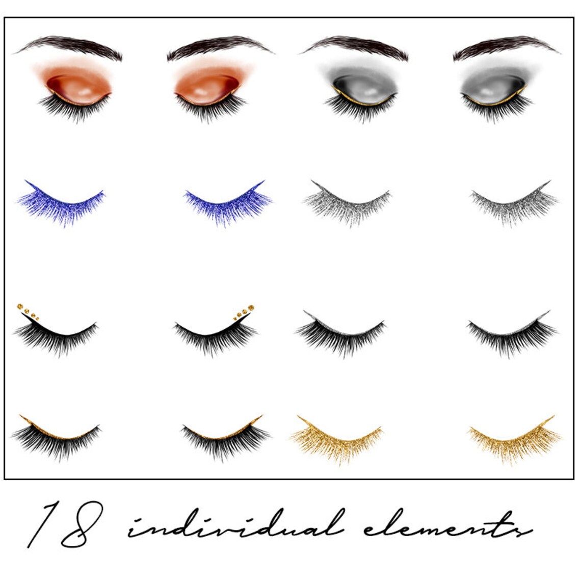 Eyelashes Clipart, Design Elements, Eyelashes Clip Art, Eyeshadow, Logo ...