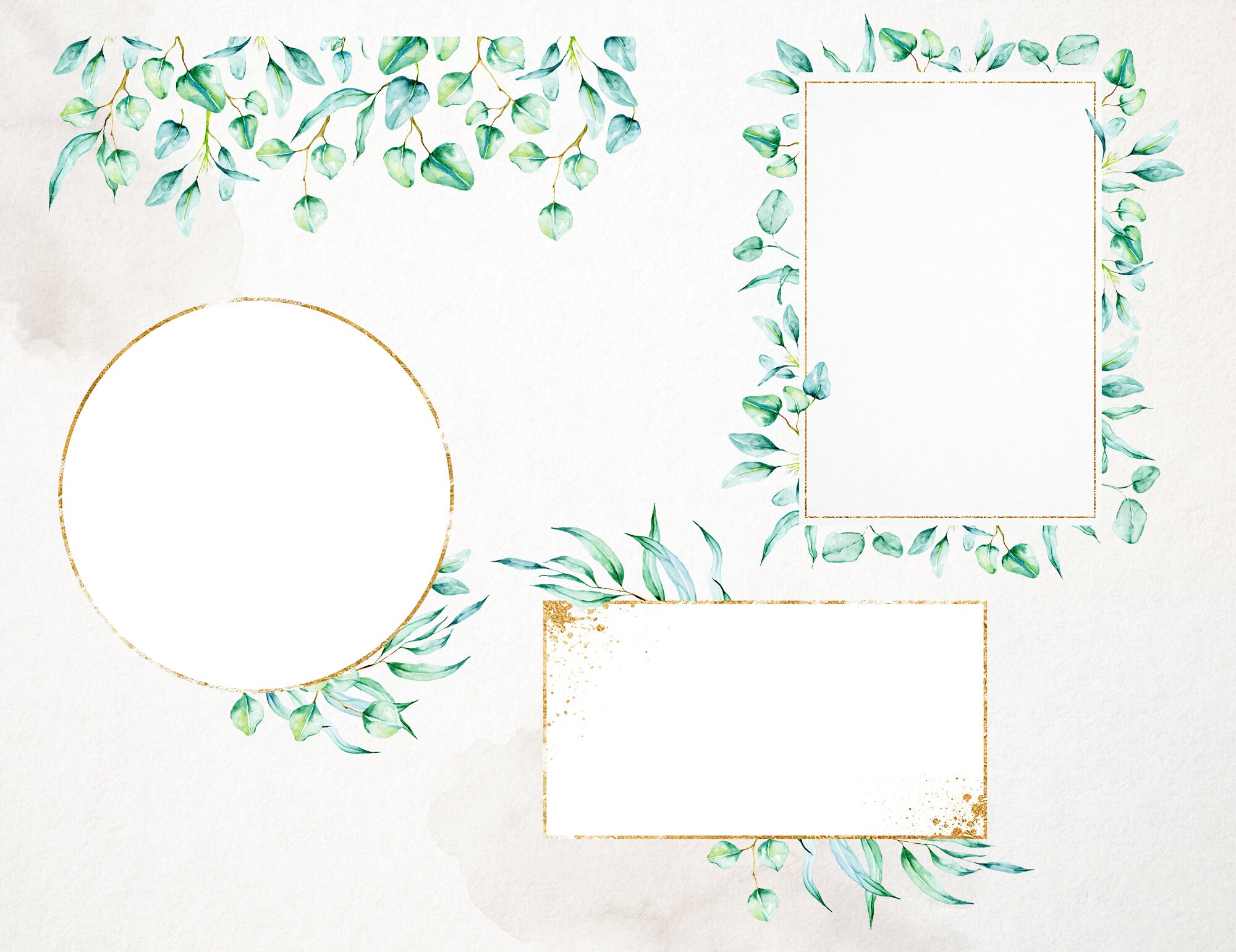 Watercolor Frames Clipart Holiday Frame Overlays Watercolor - Etsy