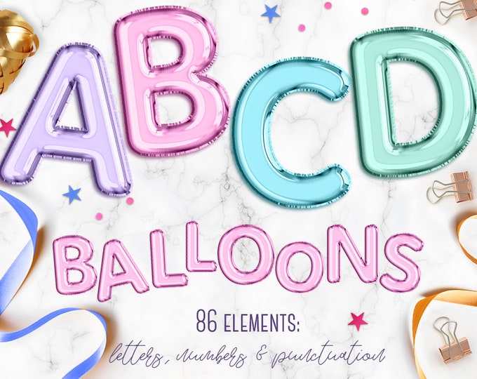 Balloon Letters Clipart, Balloon Alphabet Clip Art, Font, Balloon Foil ...