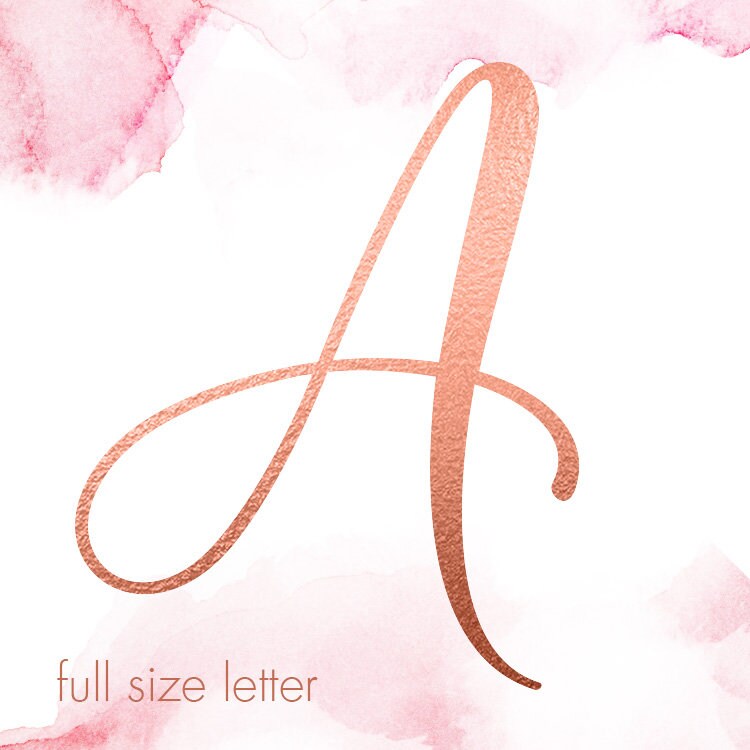 Rose Gold Font Love Letters Rose Gold Alphabet Clipart Rose | Etsy