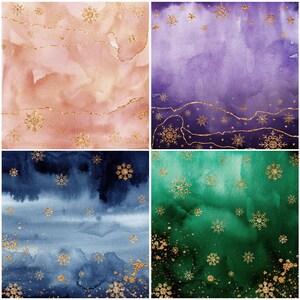 Winter Watercolor Digital Paper Pack, Christmas Paper Clipart ...