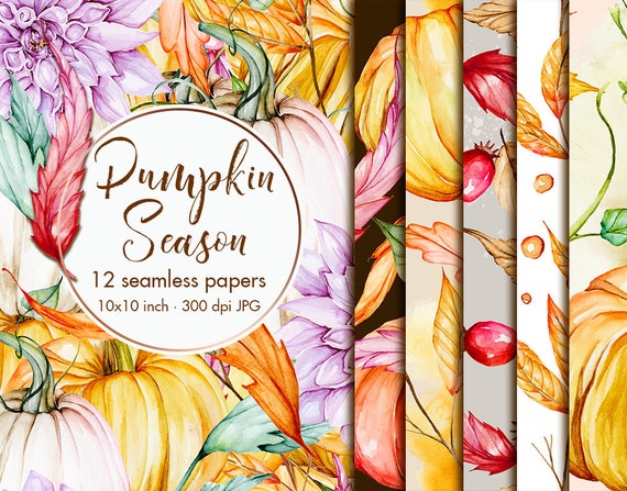 Autumn Seamless Digital Paper Pumpkin Paper Seamless - Etsy