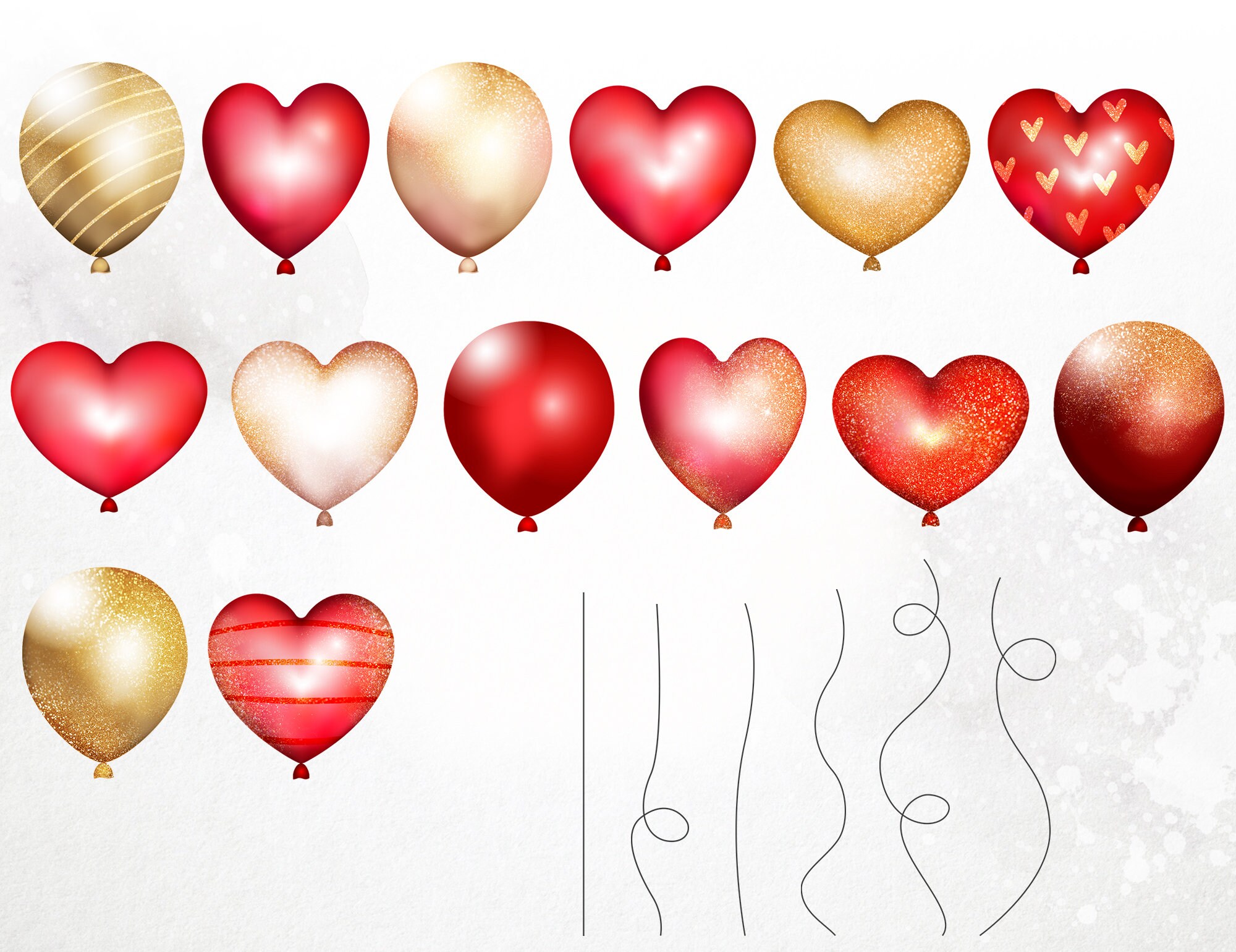 Love Balloons Clipart Heart Balloons Clip Art - Etsy