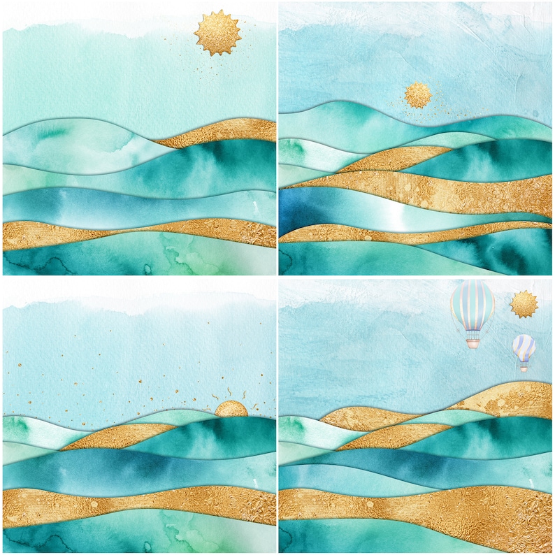 Summer Landscapes Daylight Landscape Digital Papers Paper - Etsy