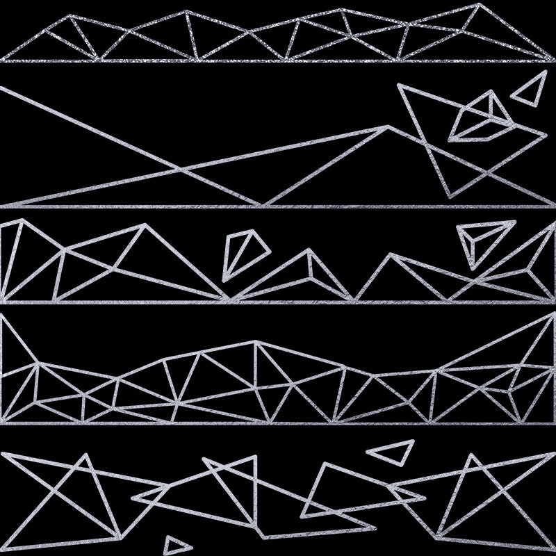 Silver Geometric Borders Clipart Silver Border Overlays - Etsy
