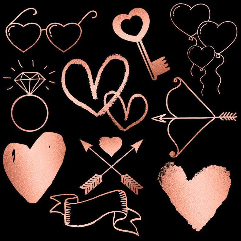 Rose Gold Design Elements Rose Gold Foil Elements Metallic - Etsy