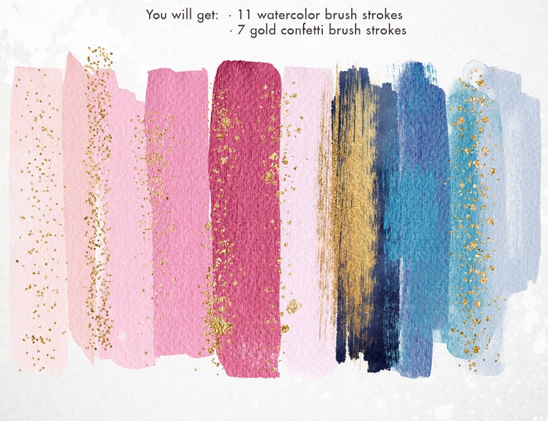 Rainbow Brush Strokes Clipart Rainbow Watercolor Brush | Etsy