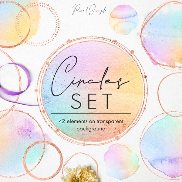 Watercolor Circles - Etsy