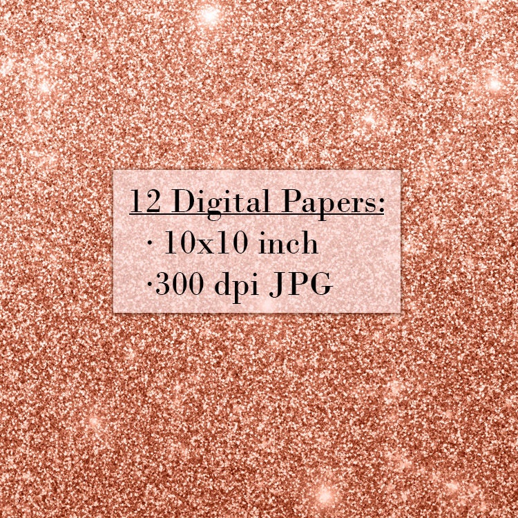 Buy 3 pay for 2 Rose gold glitter digital paper Bokeh paper | Etsy