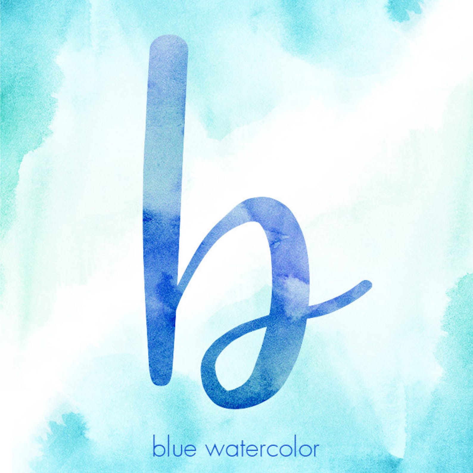 Blue Watercolor Font Watercolor Alphabet Clipart Watercolor - Etsy