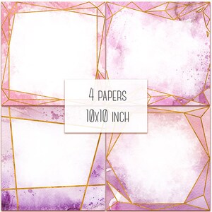 Geometric Crystal Digital Paper Clipart, Gold Invitation Template ...
