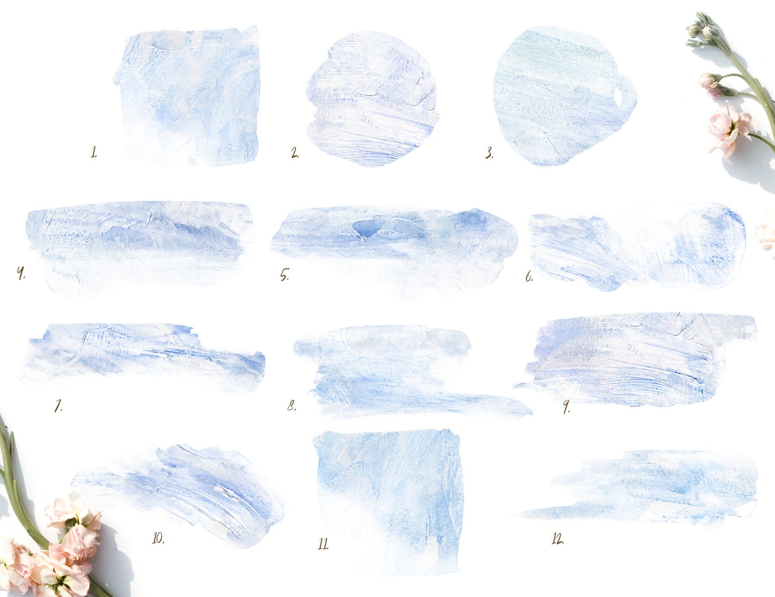 Blue Paint Splotches With Gold Foil Paint Paint Strokes - Etsy