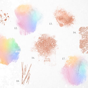Rainbow and Rose Gold Abstract Design Elements, Rose Gold Overlays ...