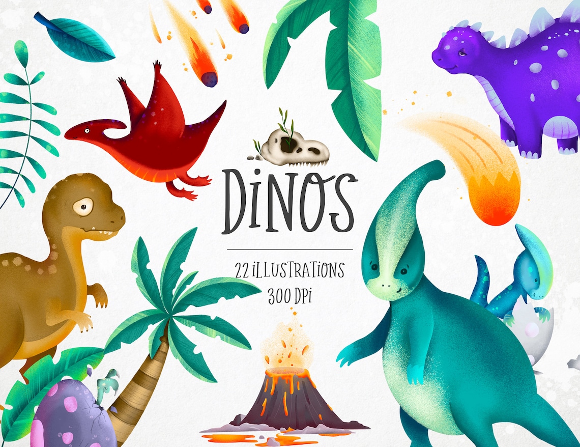 Dino Clipart Baby Dino Dinosaur Clipart Children Clipart - Etsy