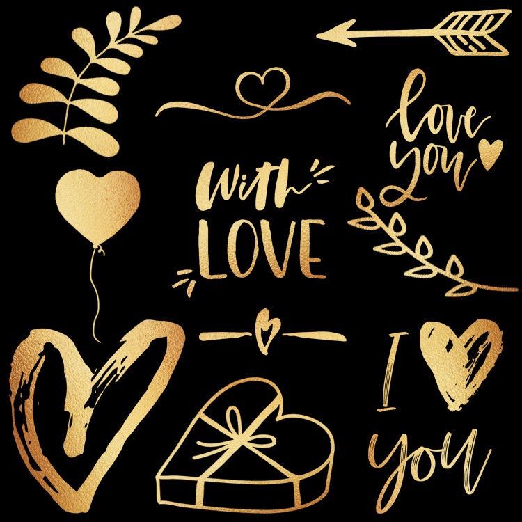 Buy 3 Pay for 2, Gold Design Elements, Gold Foil Elements, Metallic ...