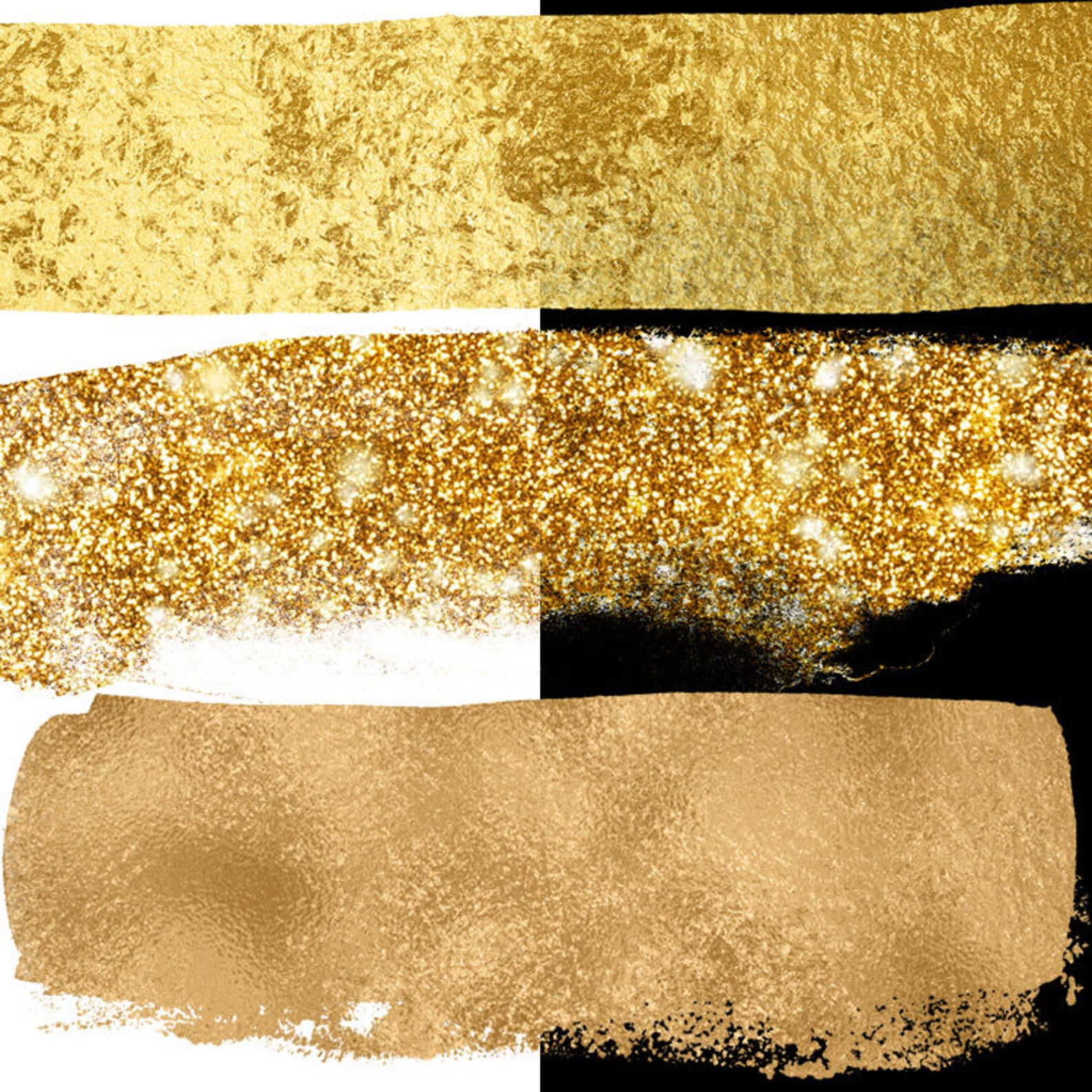 Buy 3 Pay for 2 Gold Glitter Brush Strokes Gold Foil Brush - Etsy