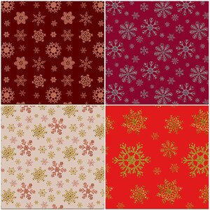Snowflake Digital Paper Clipart, Christmas Paper Pack, Christmas ...
