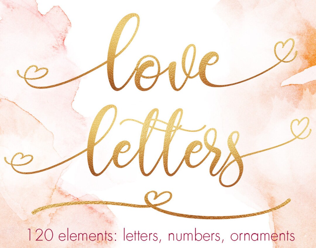 Gold Font, Love Letters, Gold Alphabet Clipart, Gold Foil Alphabet ...